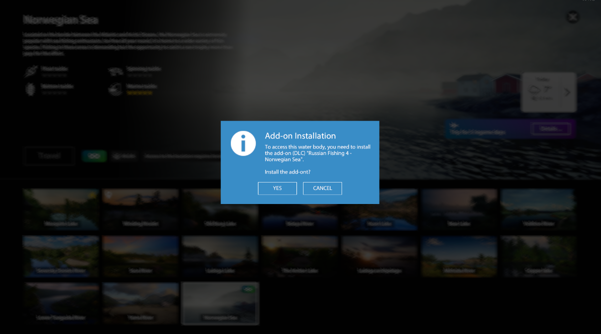 Wersja steam - komunikat o braku DLC danego łowiska nie pozwala na podróż do niego ...